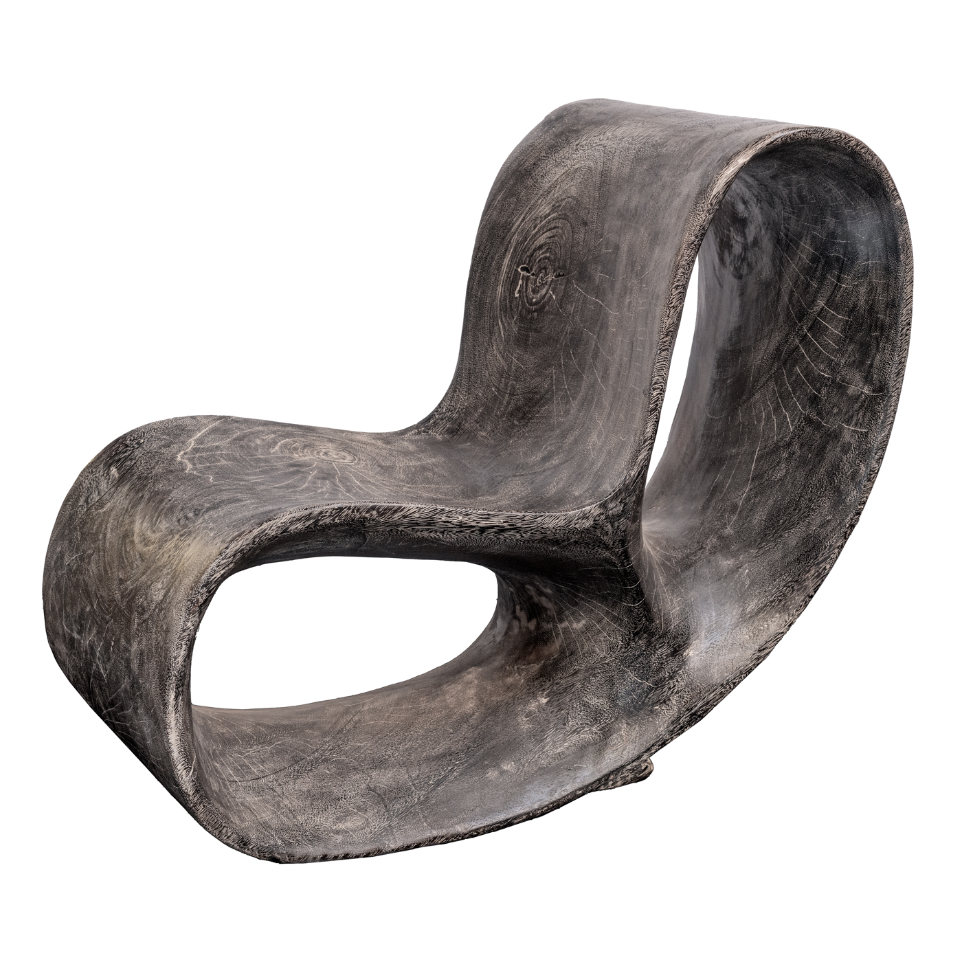 Hand-Crafted Shou Sugi Ban One Piece Carved Lounge Chair | Live Edge ...