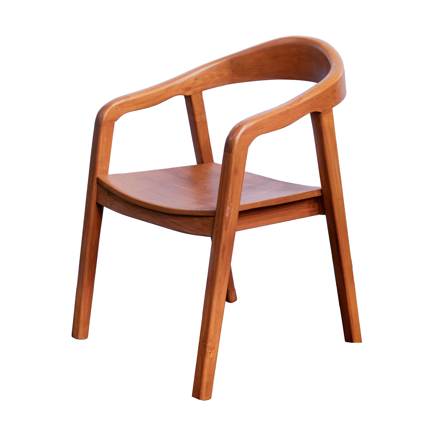 Hand-Crafted Curved Wood Arm Chair | Apsara Gallery | New Hope, PA