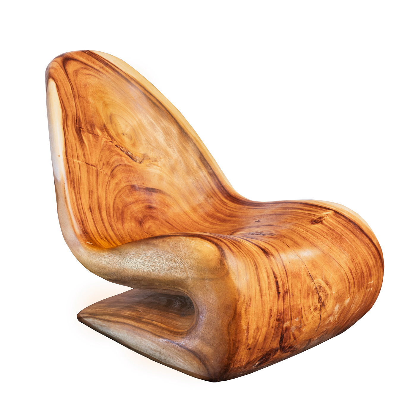 Hand-Crafted Live Edge Wood One Piece Carved Lounge Chair | Live Edge ...